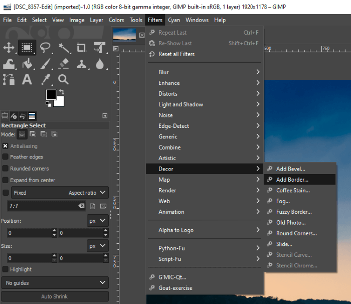 3 Quick Easy Ways To Make A Border In GIMP